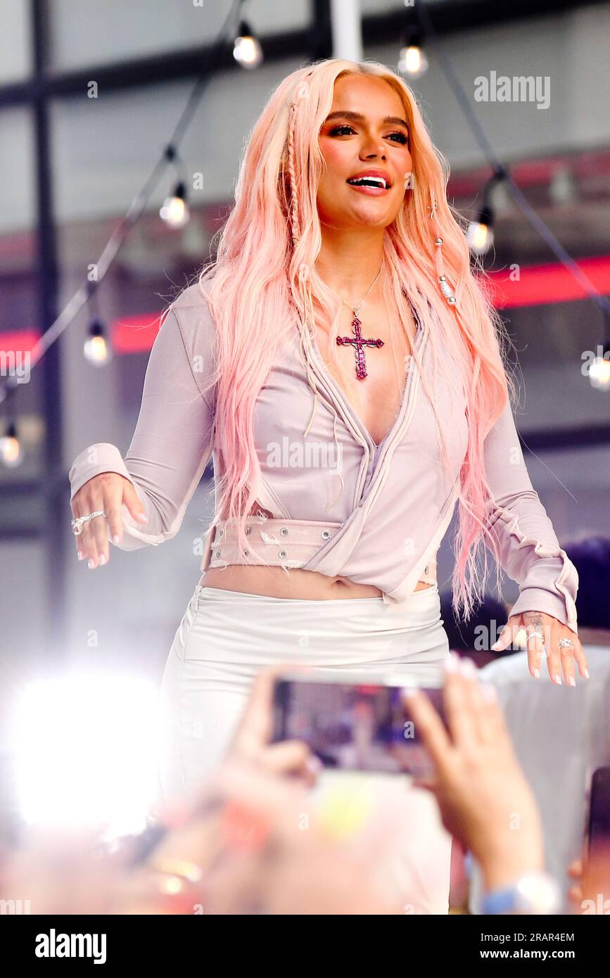 Karol G performs on NBC's "Today" Show at Rockefeller Center in New ...