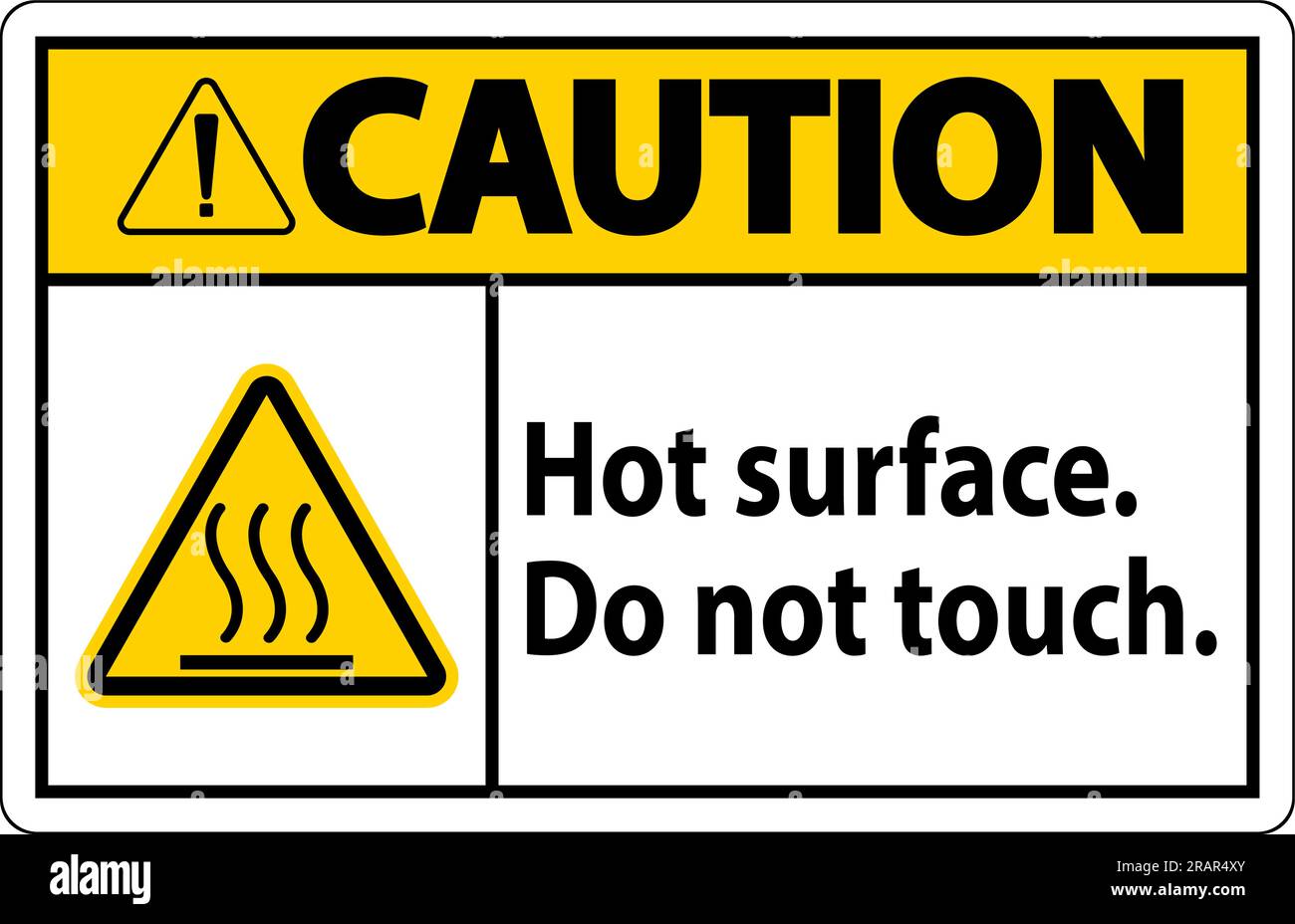 Caution Safety Label Hot Surface, Do Not Touch Stock Vector Image & Art ...