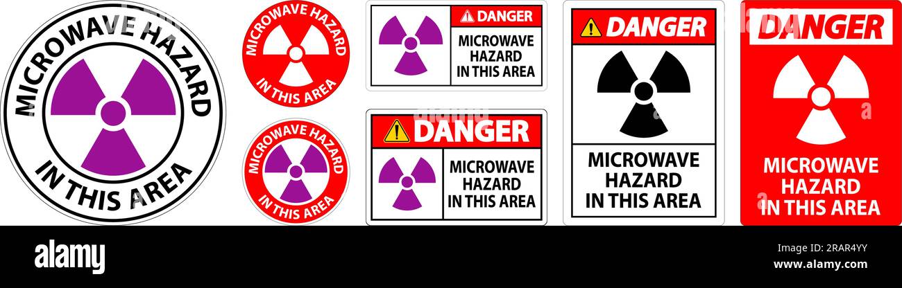Danger Sign Microwave Hazard Area Stock Vector Image & Art - Alamy