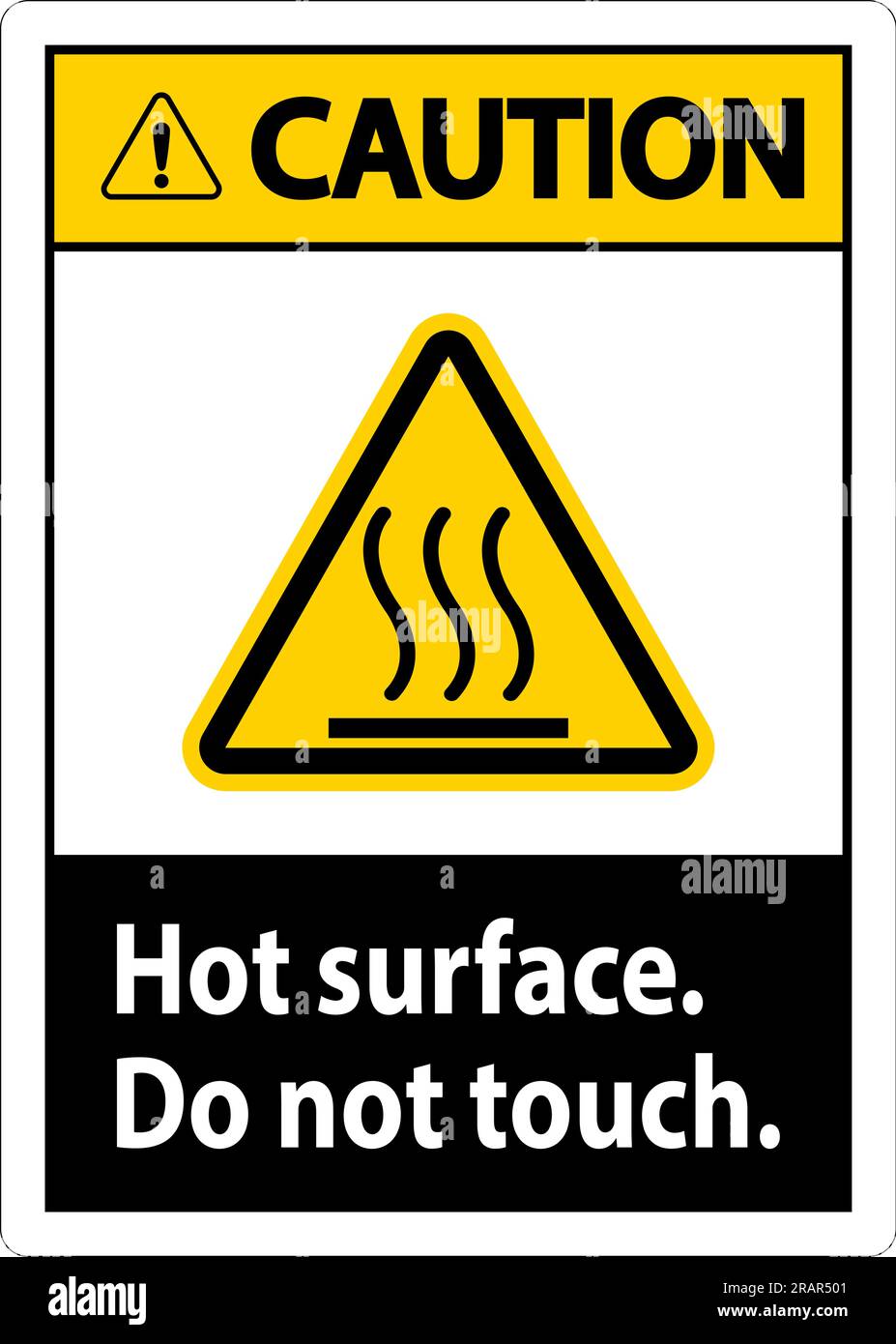 Caution Safety Label Hot Surface, Do Not Touch Stock Vector Image & Art ...