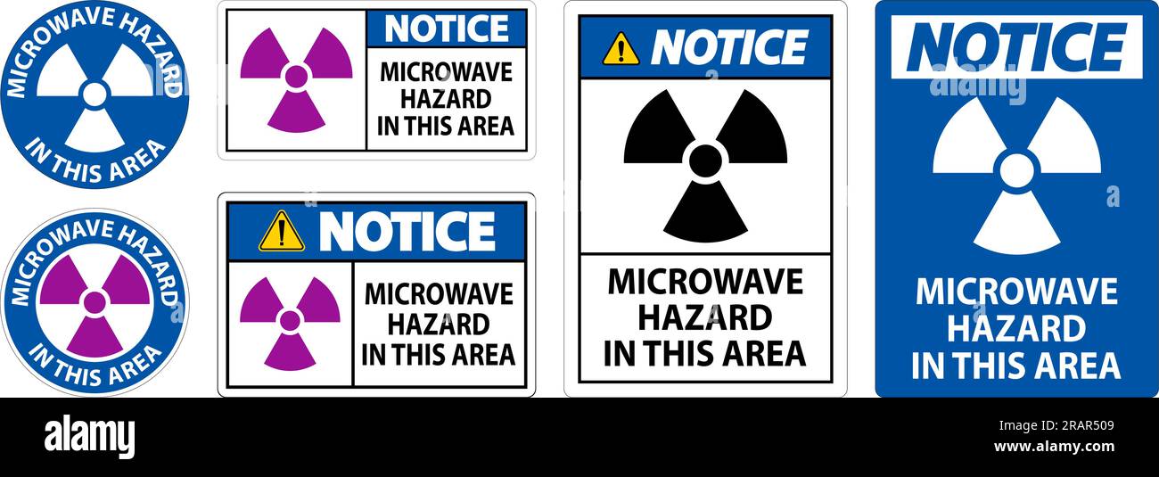 Notice Sign Microwave Hazard Area Stock Vector Image & Art - Alamy