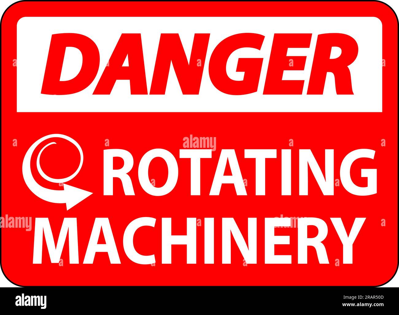 Danger Sign Rotating Machinery On White Background Stock Vector Image ...