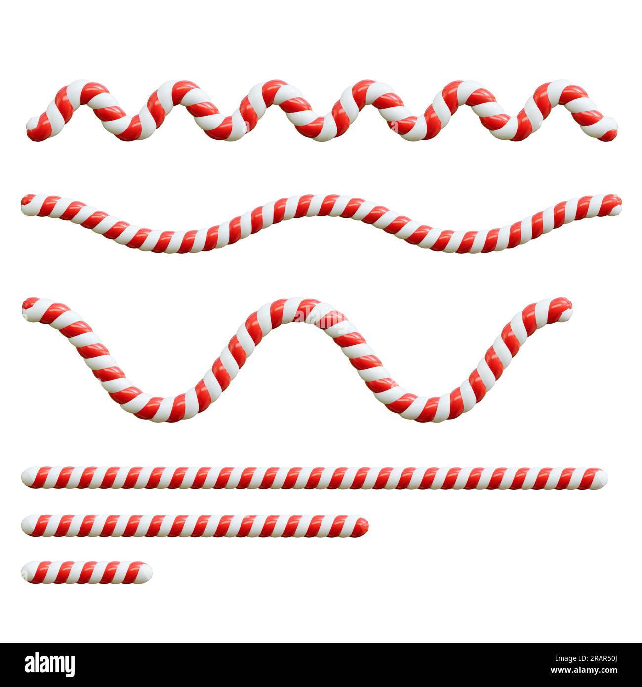 Christmas candy cane red and white striped frame. 3D Rendering Stock ...