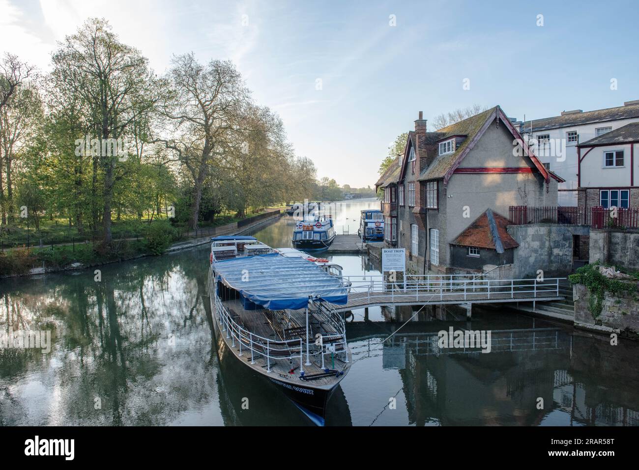 Salters Steamers river cruiser, moored alongside Folly Island, at Folly ...