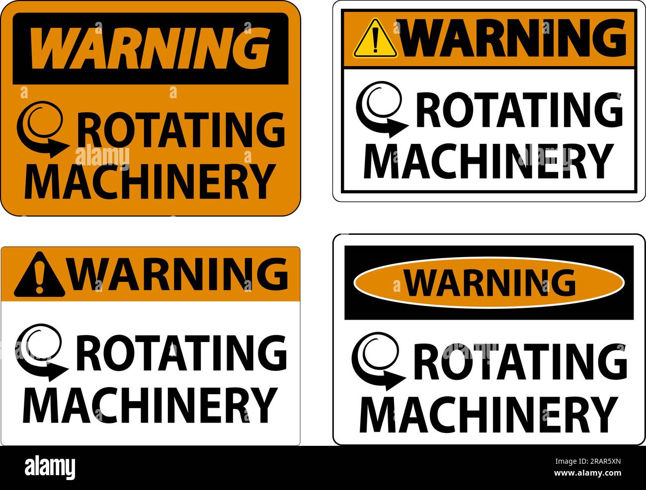 Warning Sign Rotating Machinery On White Background Stock Vector Image ...