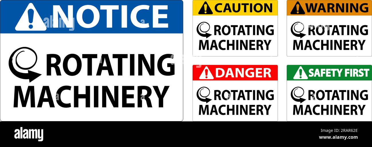 Danger Sign Rotating Machinery On White Background Stock Vector Image ...