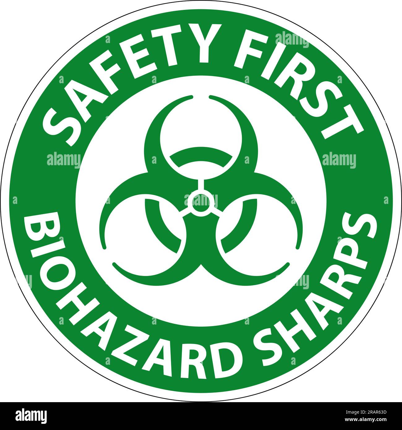 Safety First Biohazard Label, Biohazard Sharps Stock Vector Image & Art ...