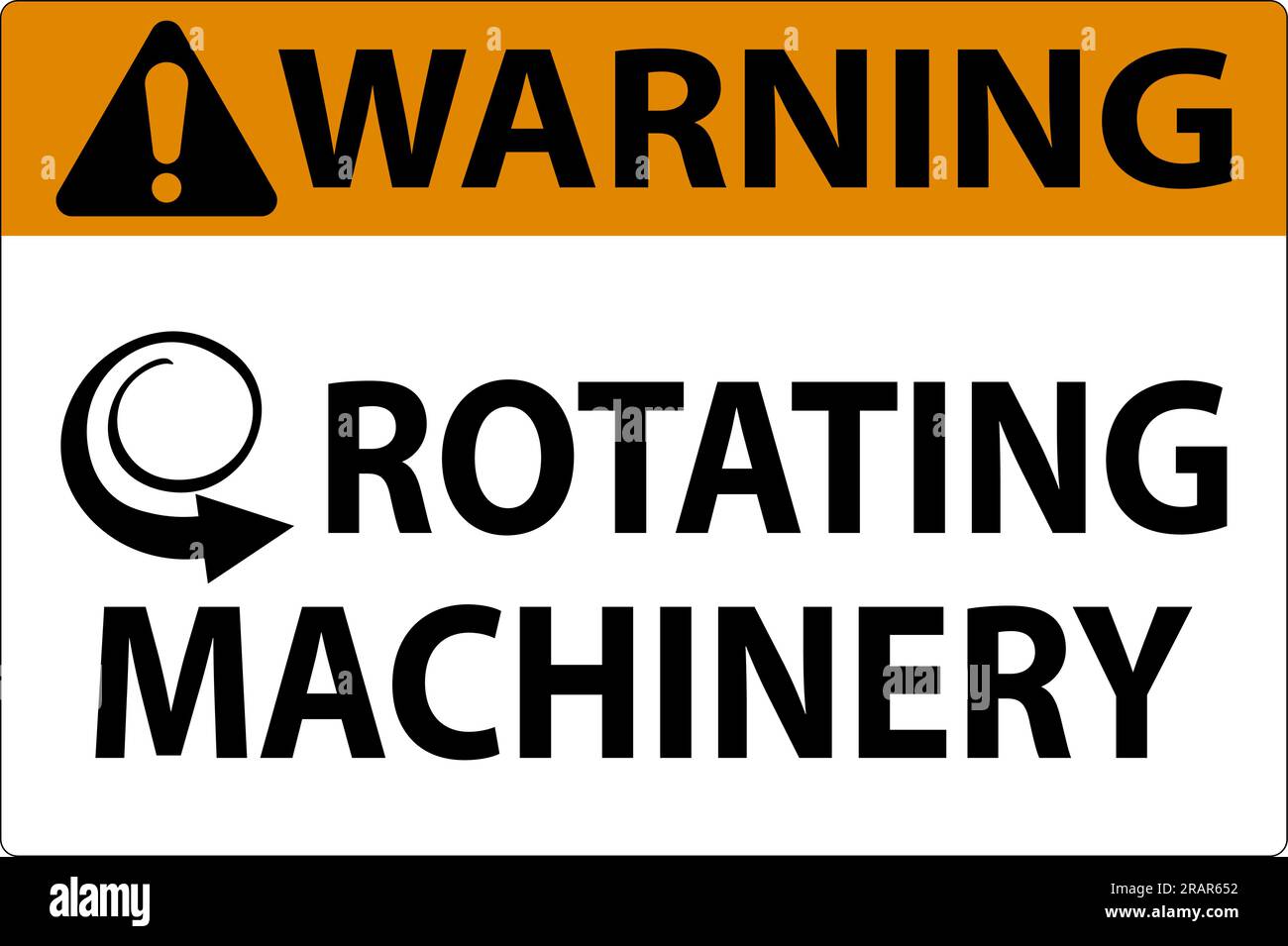Warning Sign Rotating Machinery On White Background Stock Vector Image ...