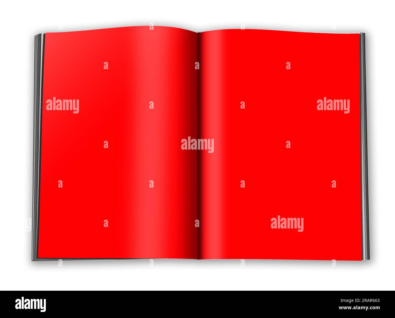 Red magazine blank template for presentation layouts and design. 3D ...