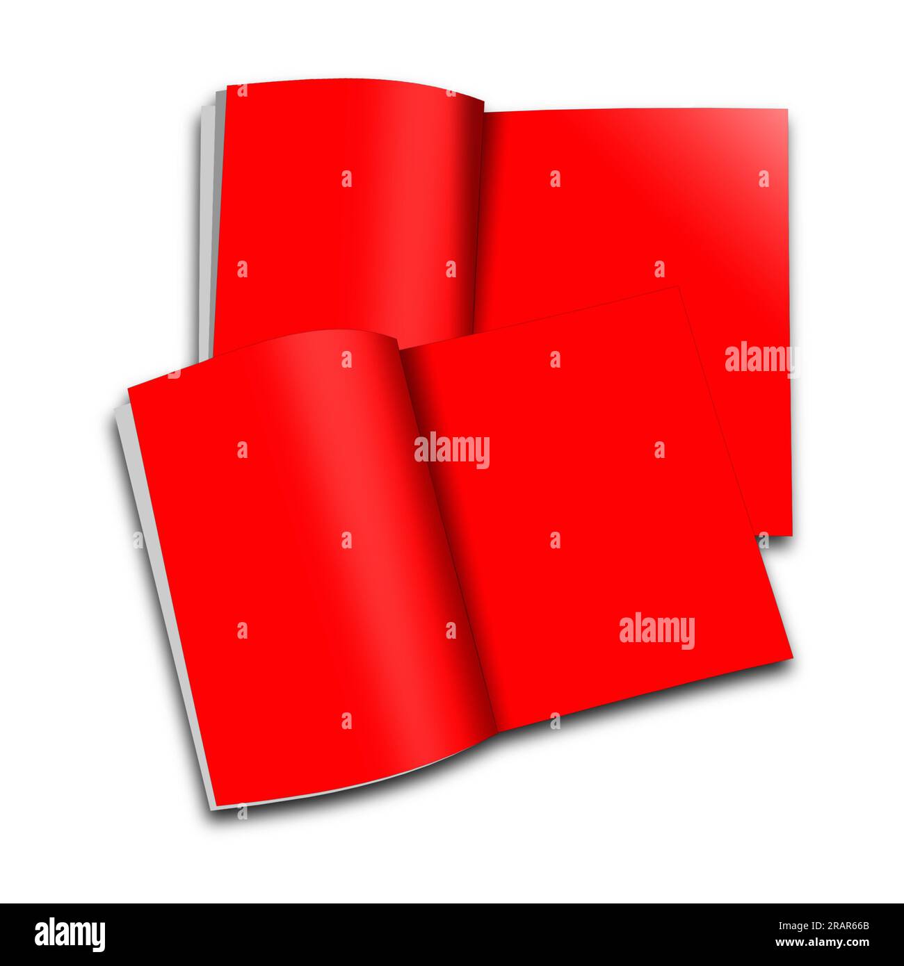 Red magazine blank template for presentation layouts and design. 3D ...