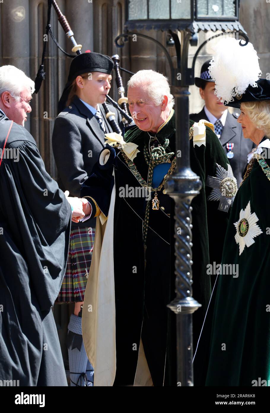 King Charles III and Queen Camilla arrive at St Giles' Cathedral in ...