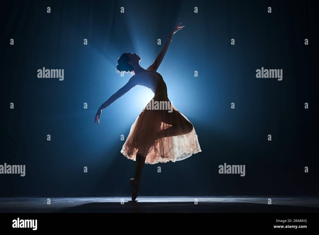 Attractive, artistic, talented young girl, ballerina dancing classical ...