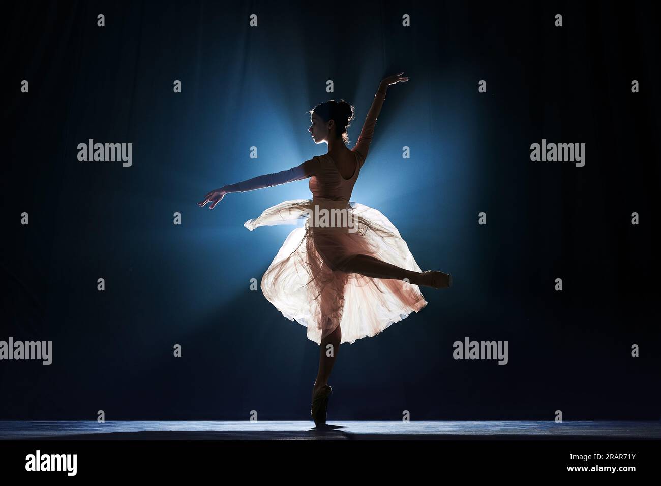 Theatrical performance. Beautiful, tender, graceful ballerina dancing ...