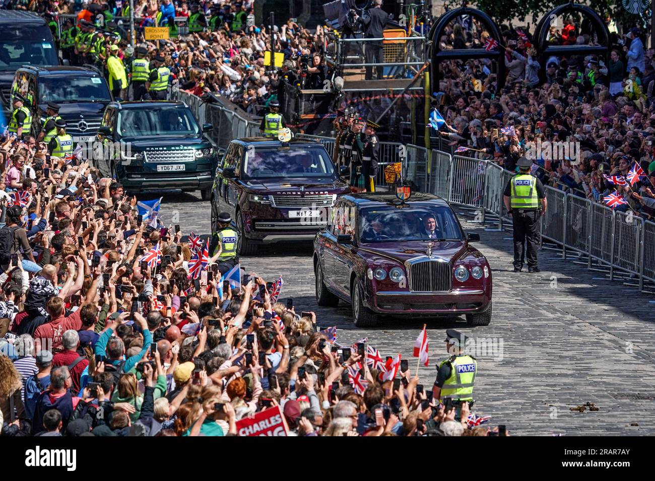 King Charles III and Queen Camilla proceed to St Giles' Cathedral in ...