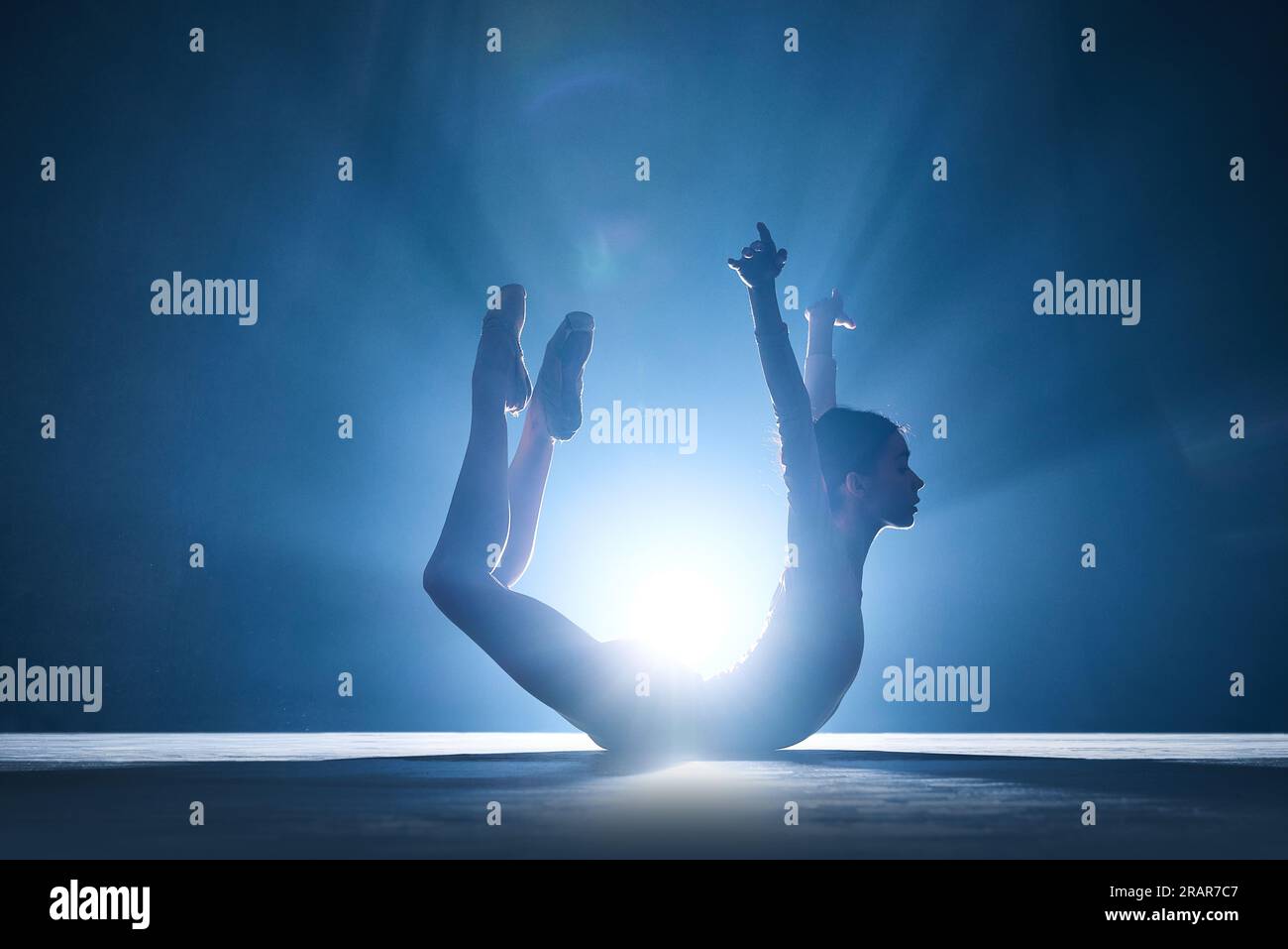 Expressive, artistic young woman, professional ballerina making ...