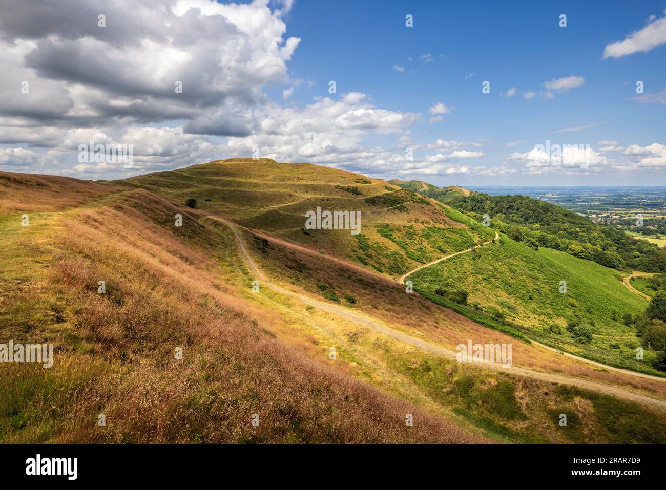 The ramparts of British Camp Iron Age Hillfort, Malverns, Herefordshire ...