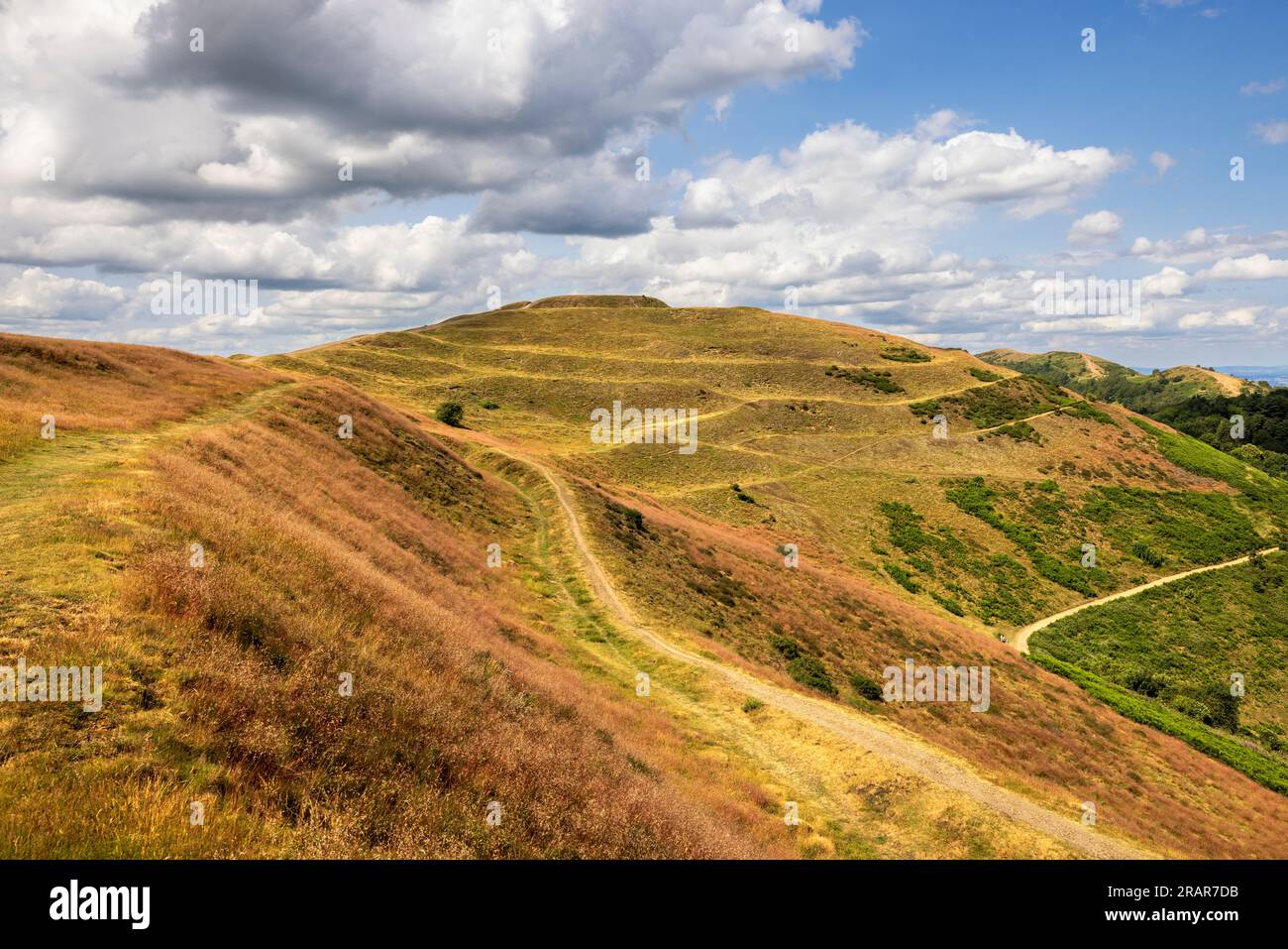 The ramparts of British Camp Iron Age Hillfort, Malverns, Herefordshire ...