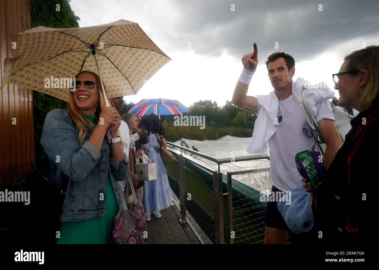 Andy Murray meeting with NHS worker Rachel Power (left) on day three of ...