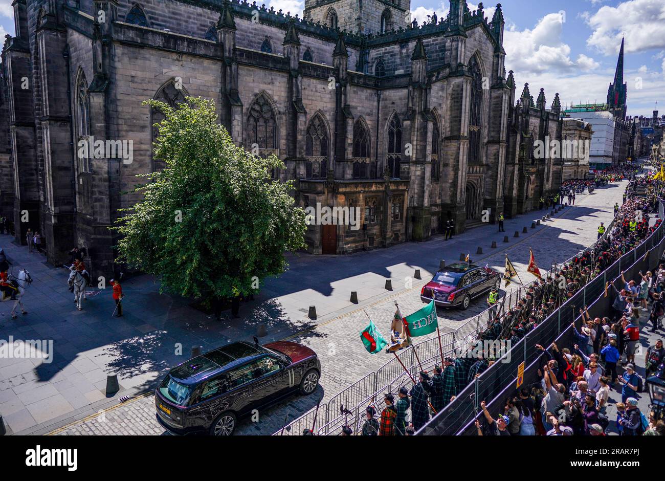 King Charles III and Queen Camilla arrive at St Giles' Cathedral in ...