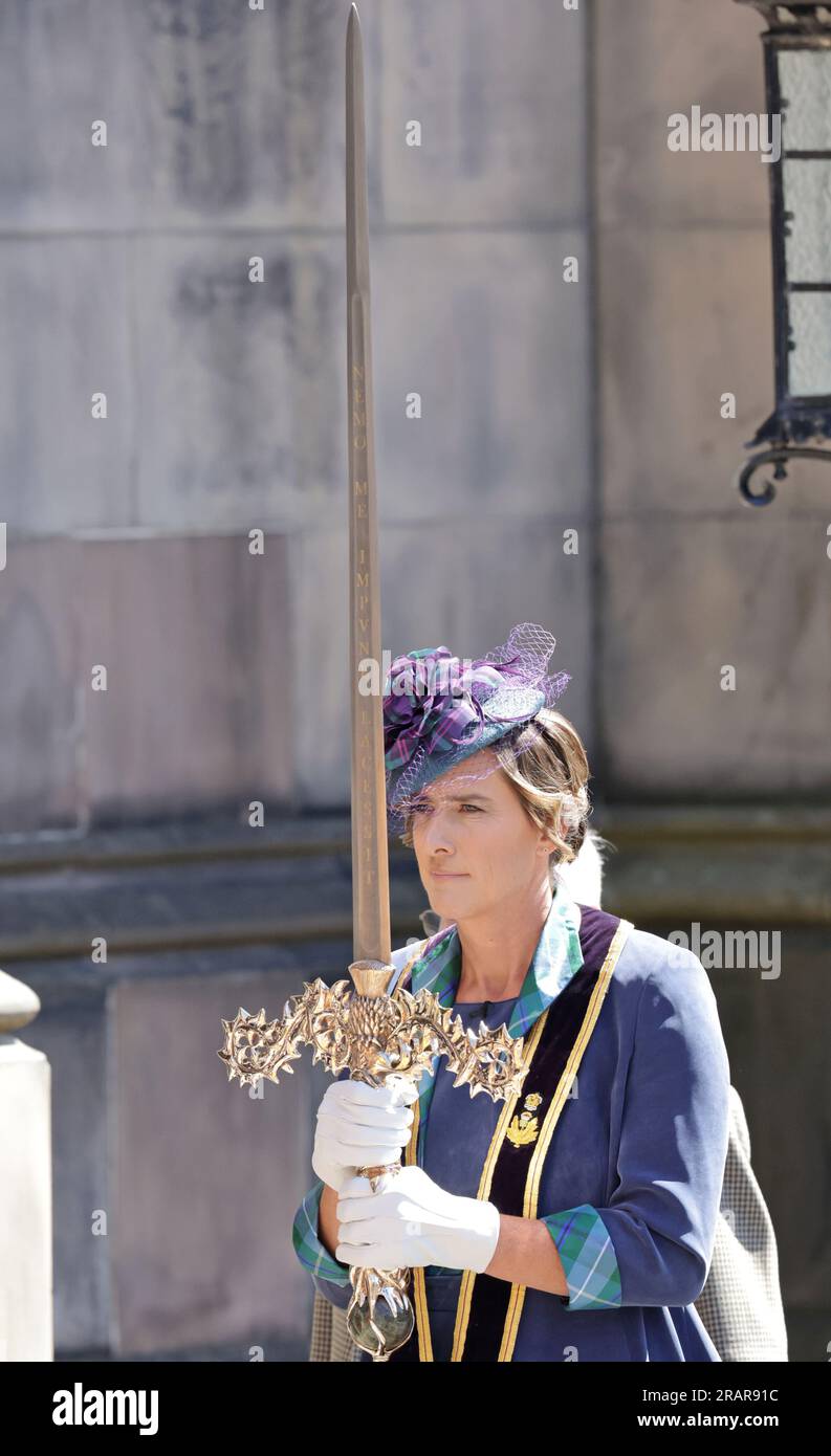 Dame Katherine Grainger carries The Elizabeth Sword, which forms part ...