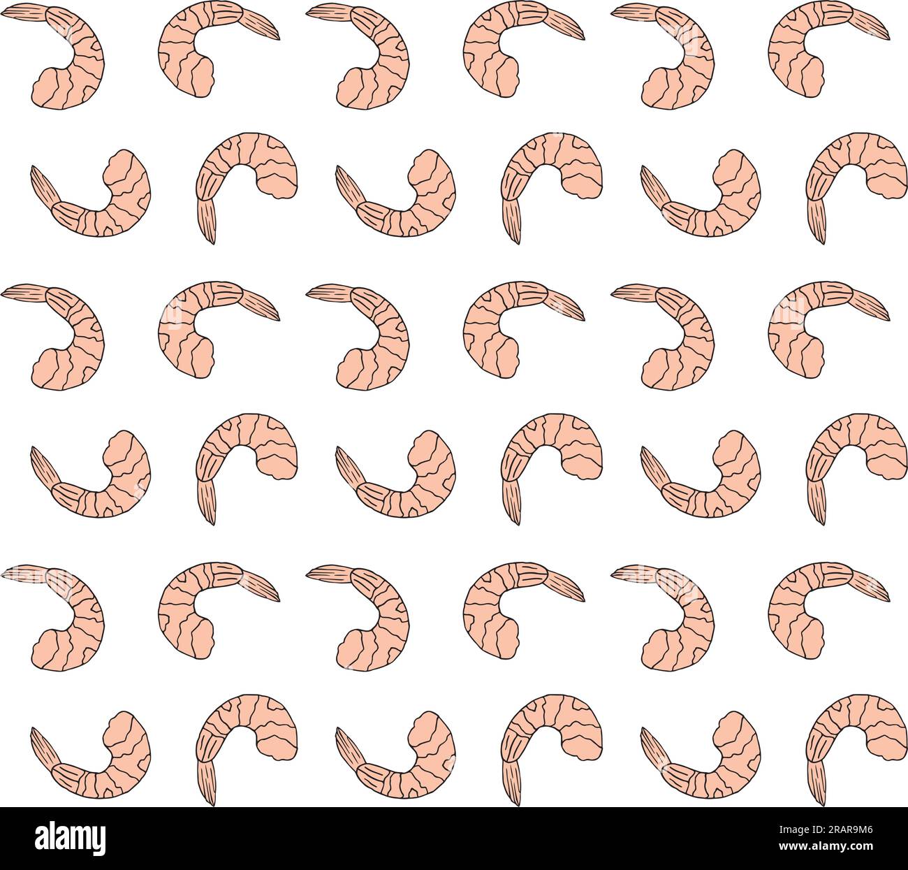 Vector seamless pattern of hand drawn shrimp Stock Vector Image & Art ...
