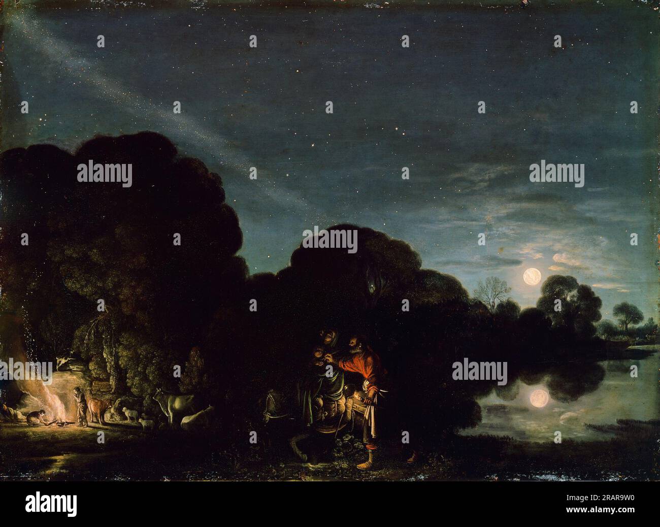 The Rest on the Flight into Egypt 1609 by Adam Elsheimer Stock Photo ...