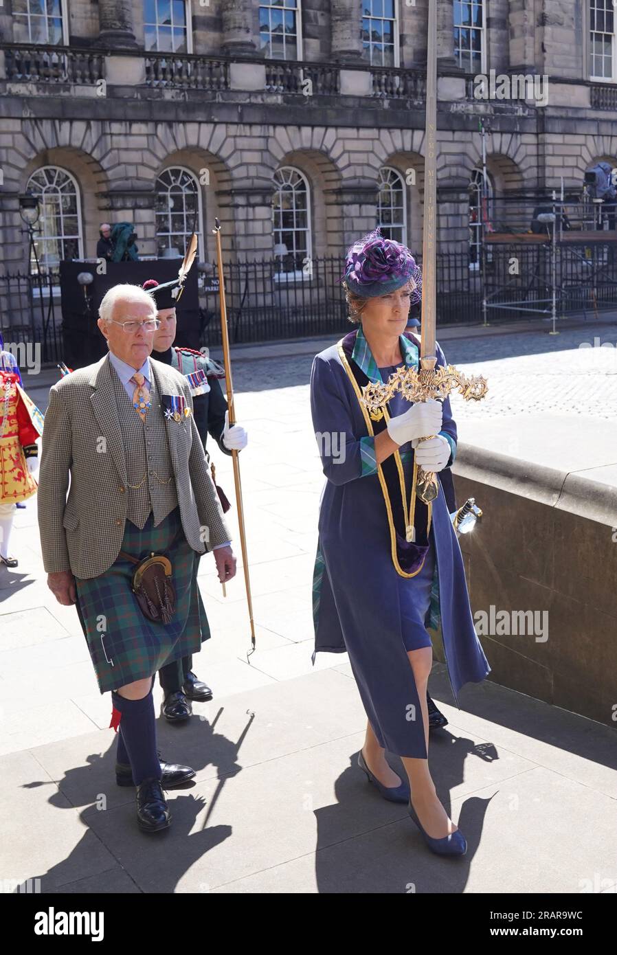 Dame Katherine Grainger carries The Elizabeth Sword, which forms part ...