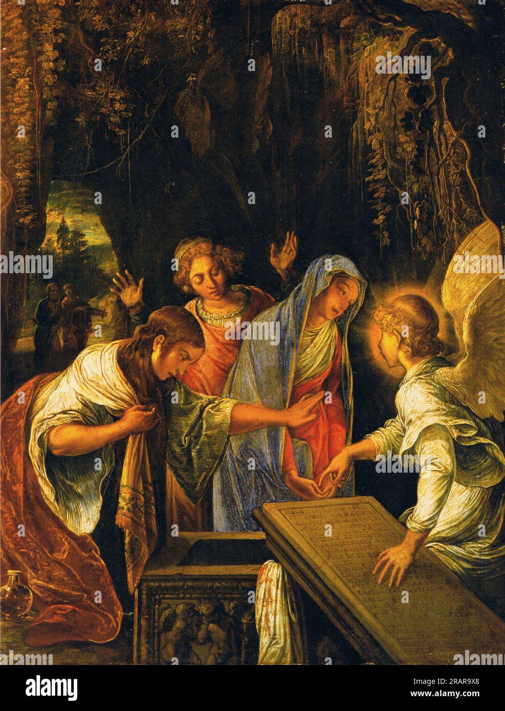 The three Marys at the tomb of Christ 1603 by Adam Elsheimer Stock Photo - Alamy