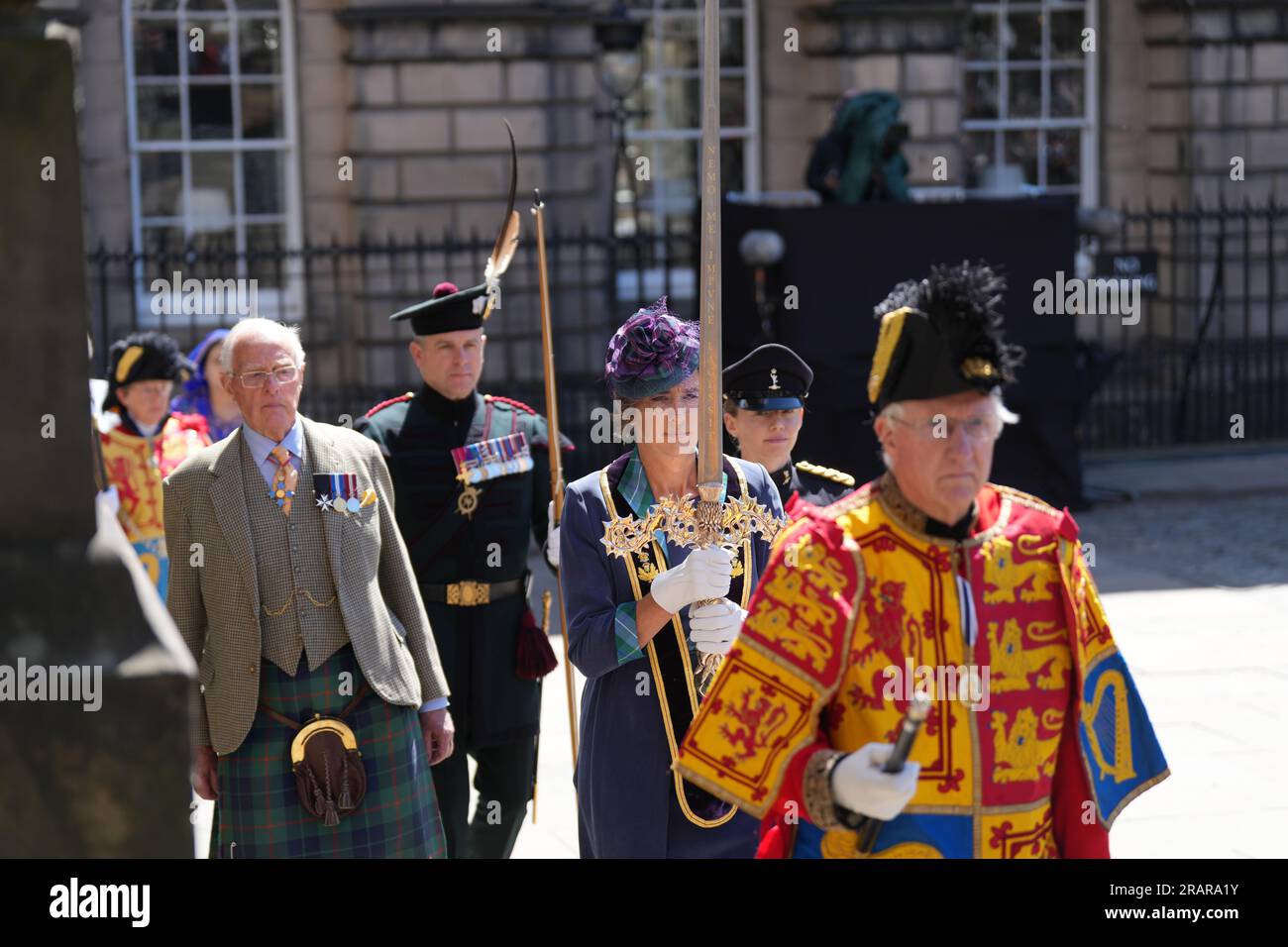 Dame Katherine Grainger carries The Elizabeth Sword, which forms part ...
