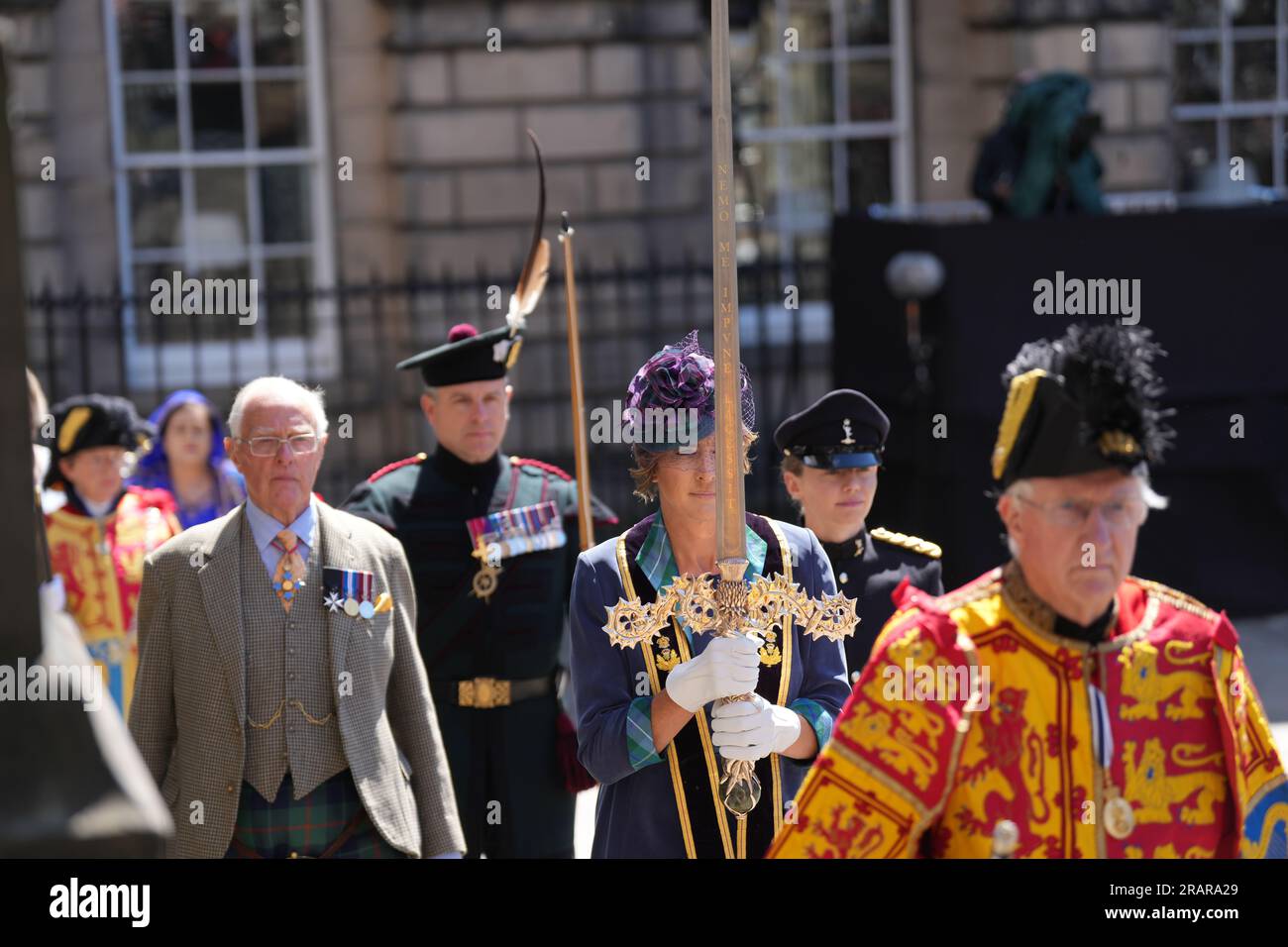 Dame Katherine Grainger carries The Elizabeth Sword, which forms part ...