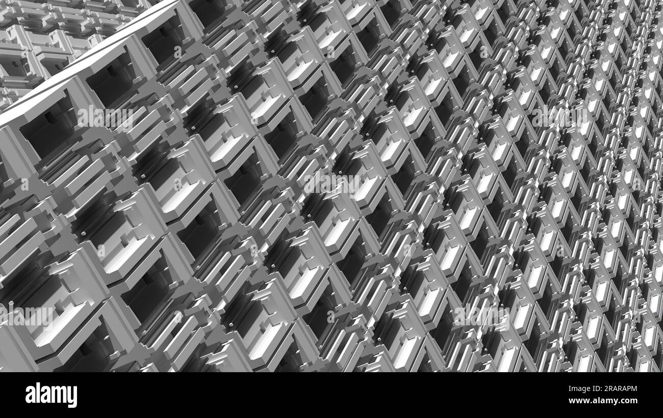 Machine-like structure Simple geometry is circuit design Gray abstract ...