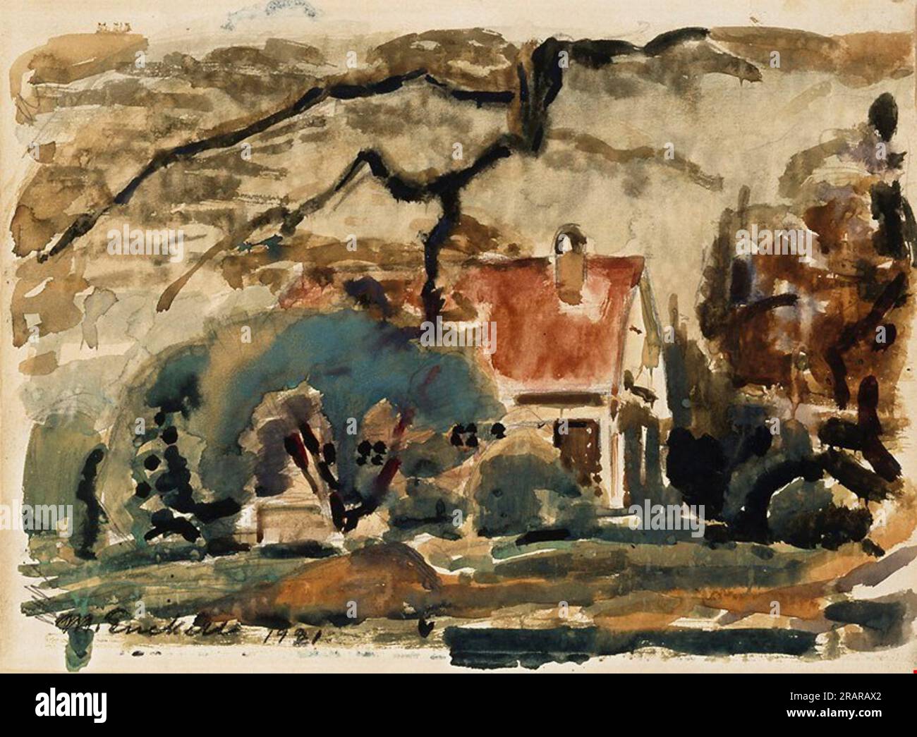 Cottage of the Artist in Kilo 1921 by Magnus Enckell Stock Photo - Alamy