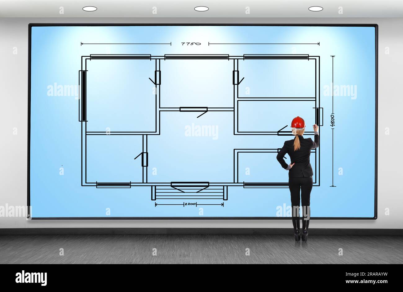 Blueprint architecture woman wall hi-res stock photography and images ...