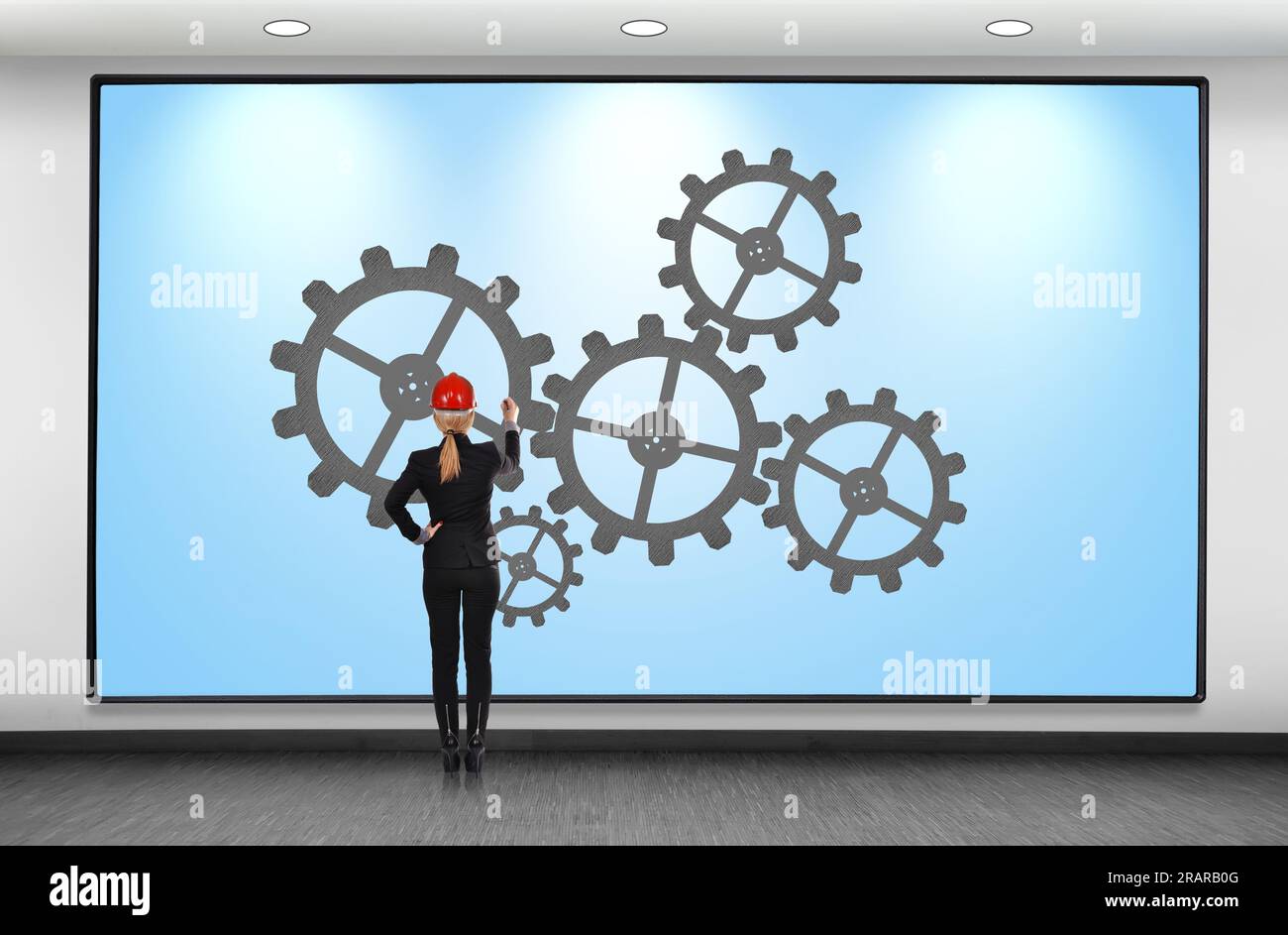 Mechanical drawing with cogs hi-res stock photography and images - Alamy