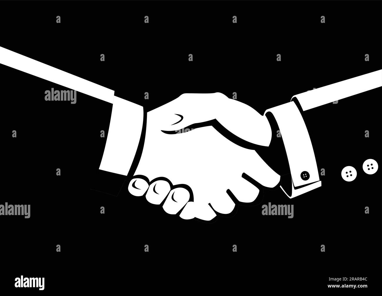 Black and white illustration of shaking hands Stock Vector Image & Art ...