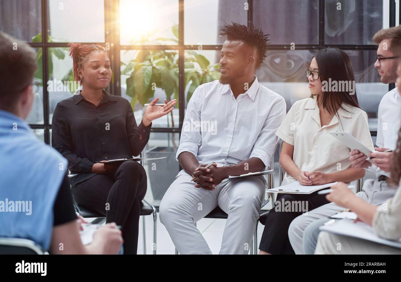 Business Team Training Listening Meeting in modern office Concept Stock ...