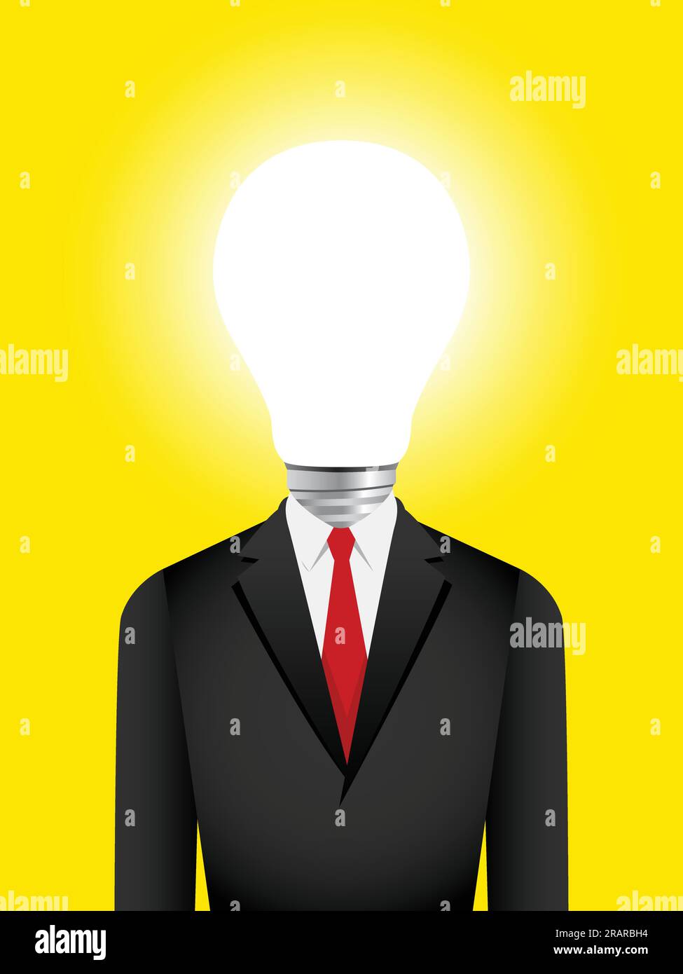 Illustration of a light bulb head businessman. Business, smart ...