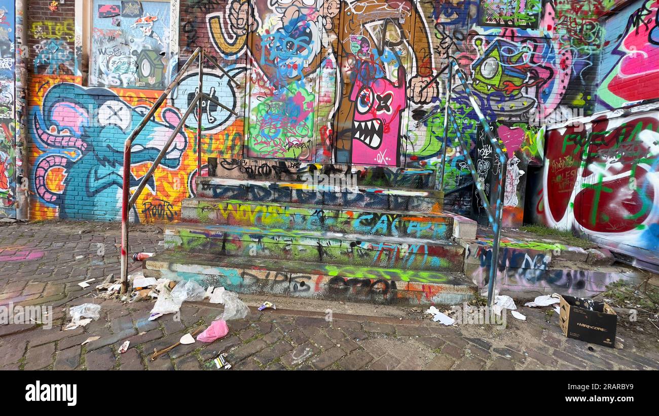 AMSTERDAM - MARCH 2: Graffiti on NDSM-werf walls Stock Photo - Alamy