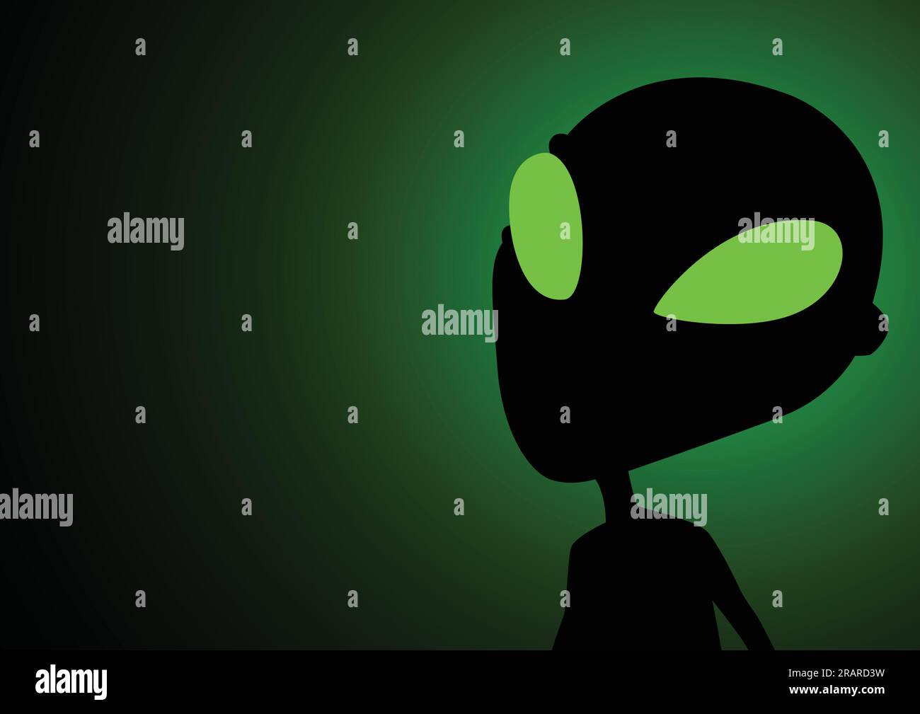 Silhouette illustration of an alien on dark background Stock Vector ...