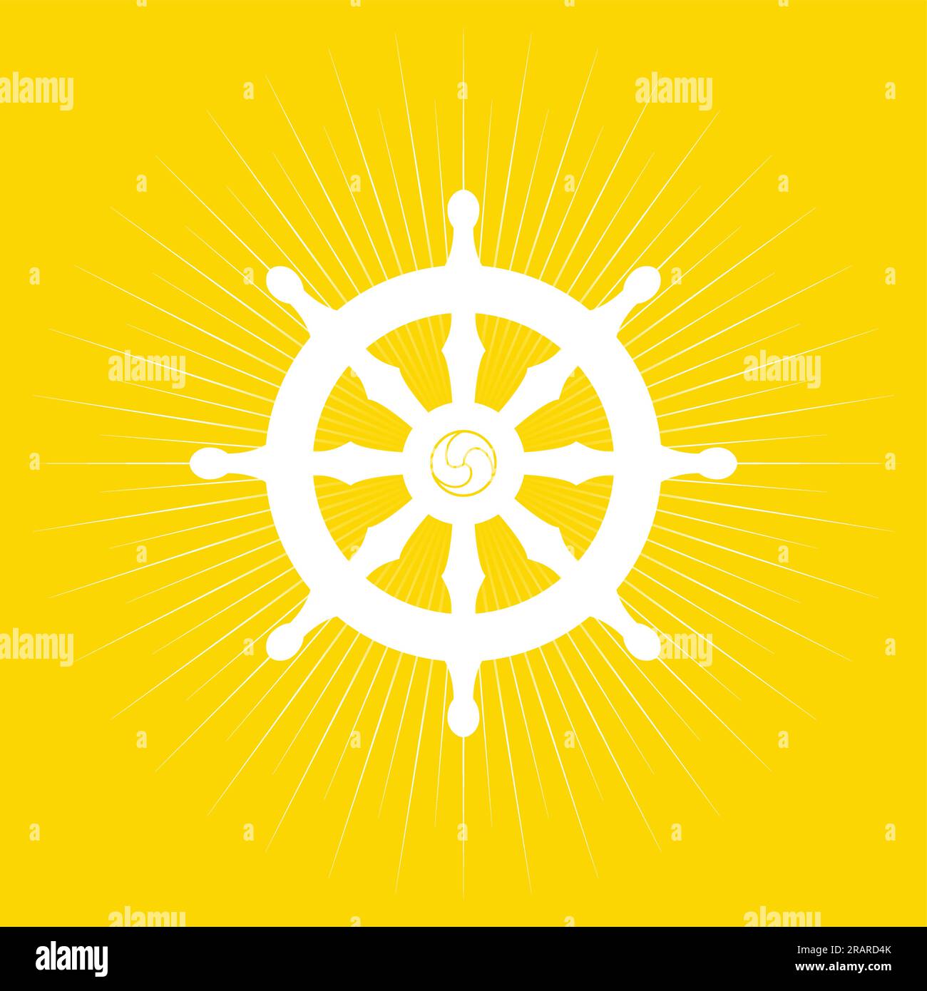 Wheel Of Dharma Symbol Buddhism Stock Vector Shawlin