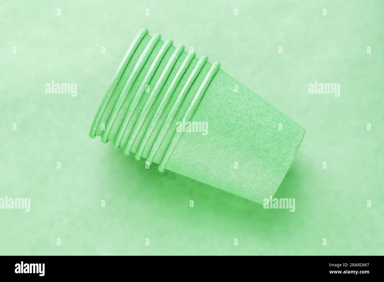 Green biodegradable disposable paper cups, top view Stock Photo - Alamy