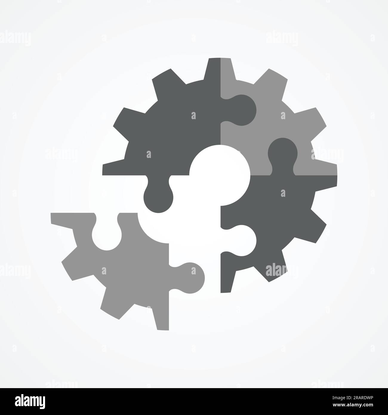 Illustration of the final piece of puzzle which forming a gear ...