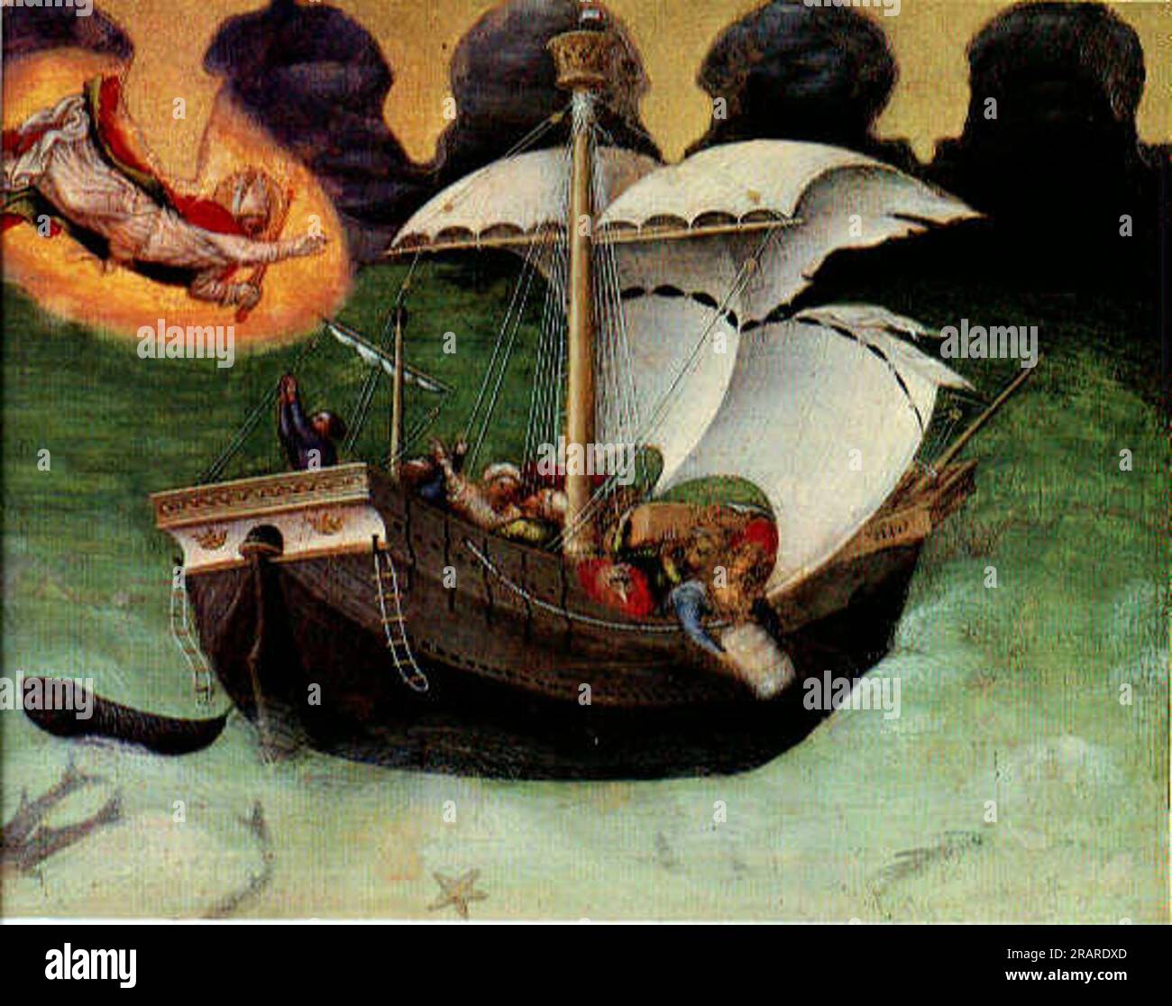 Quaratesi Altarpiece, St.Nicholas saves a storm tossed ship 1425 by ...