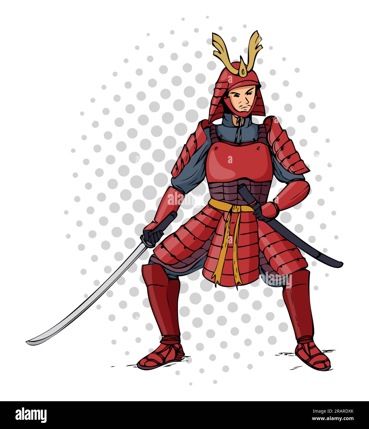 Cartoon illustration of an armored samurai Stock Vector Image & Art - Alamy