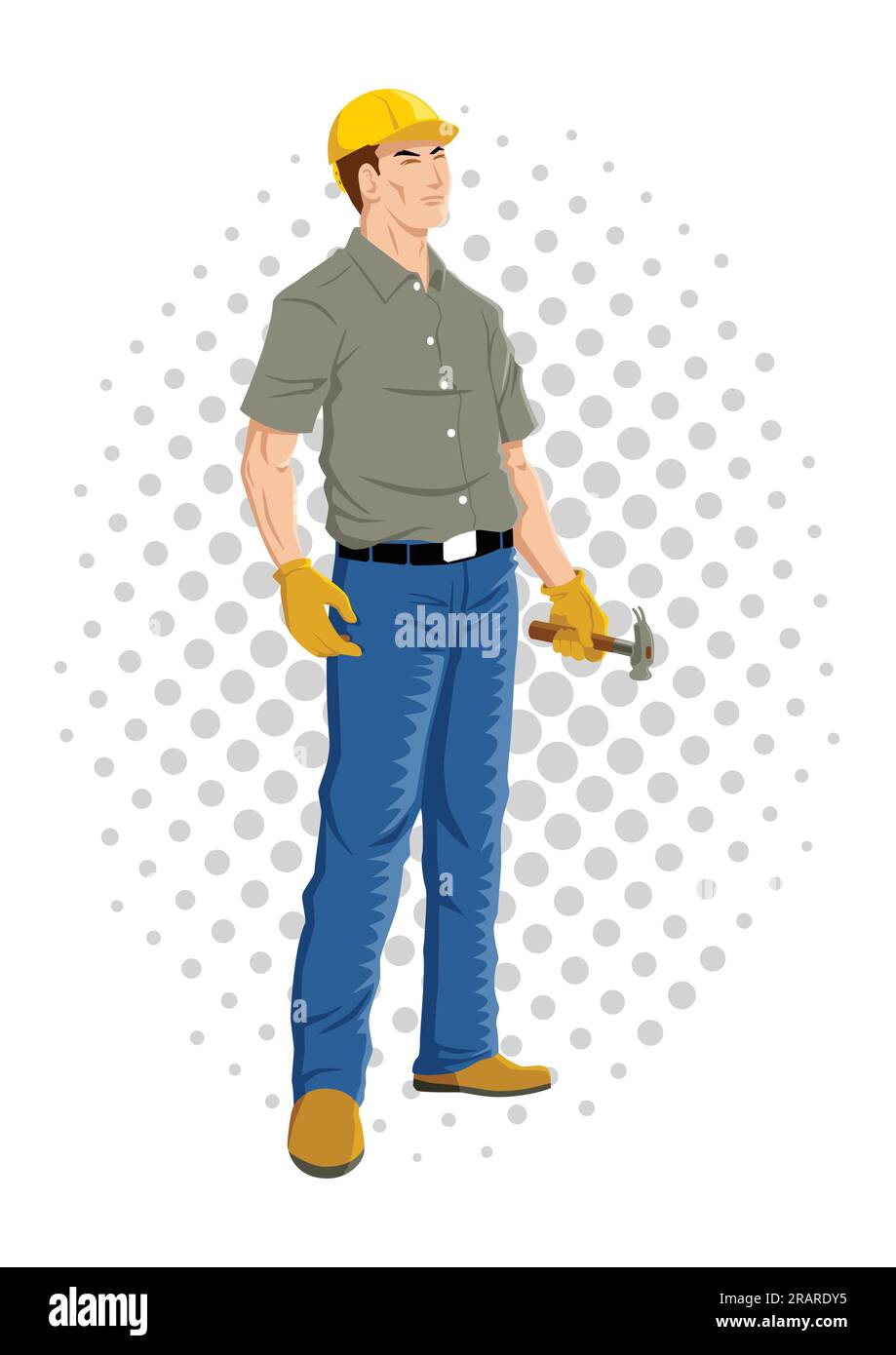 Blue collar worker cartoon hi-res stock photography and images - Alamy