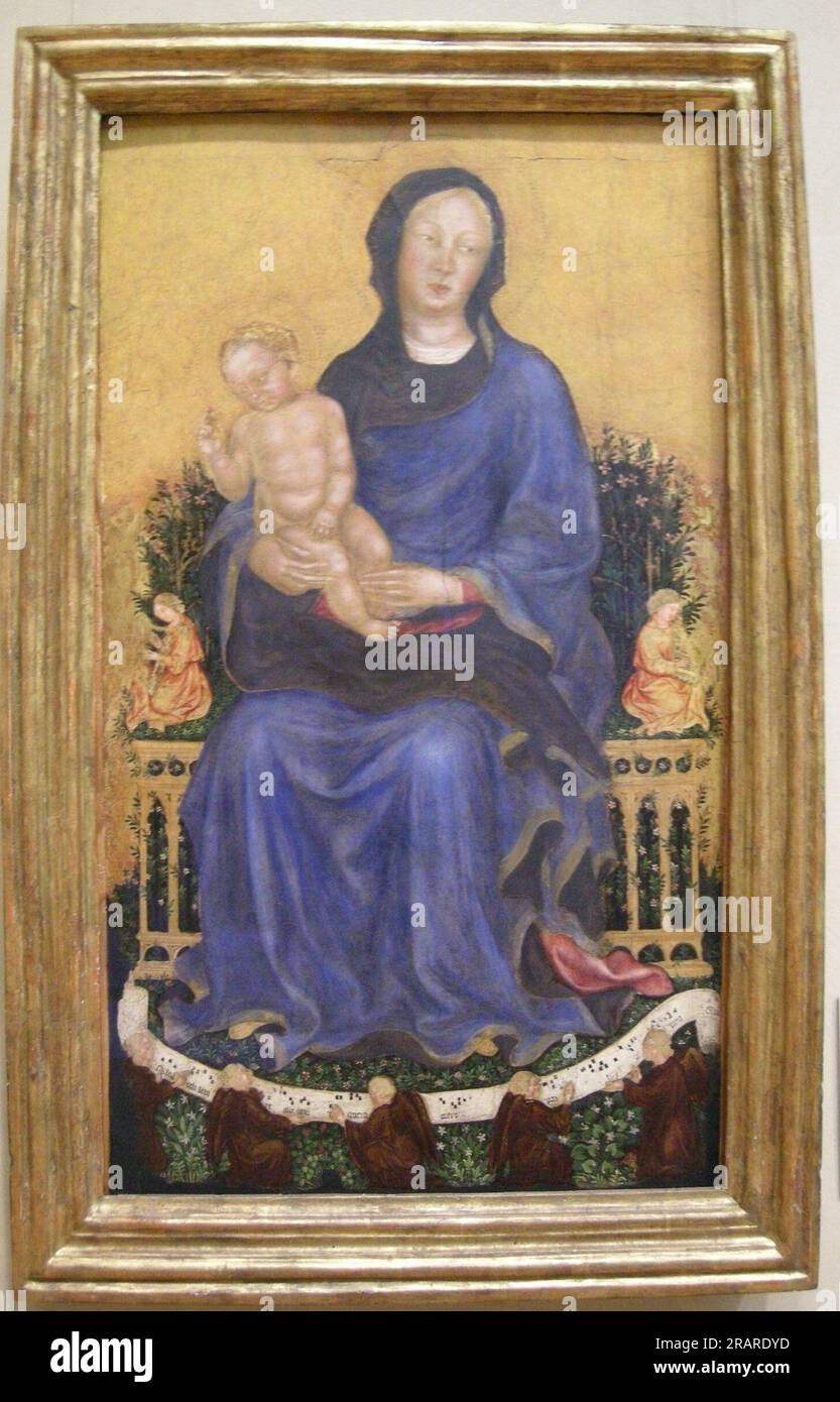 Enthroned Madonna with angels 1420 by Gentile da Fabriano Stock Photo ...