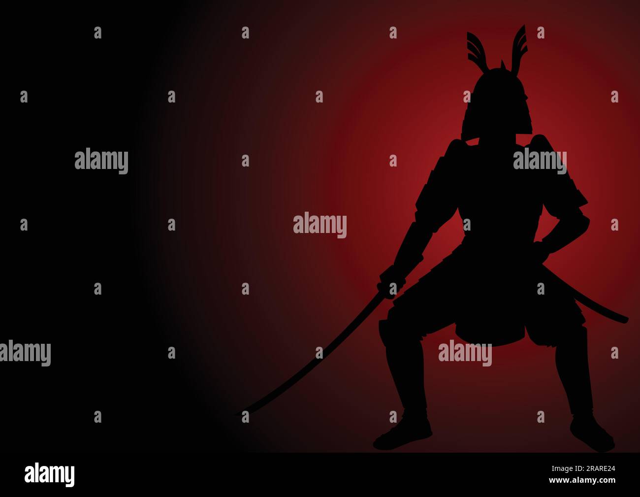 Silhouette illustration of an armored Samurai Stock Vector Image & Art ...