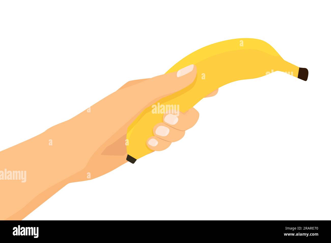 hand giving a banana fruit- vector illustration Stock Vector Image ...