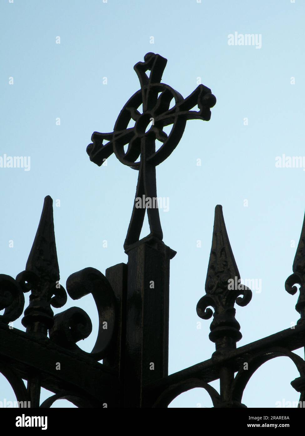 Cross, detail fence Catholic Church Stock Photo - Alamy