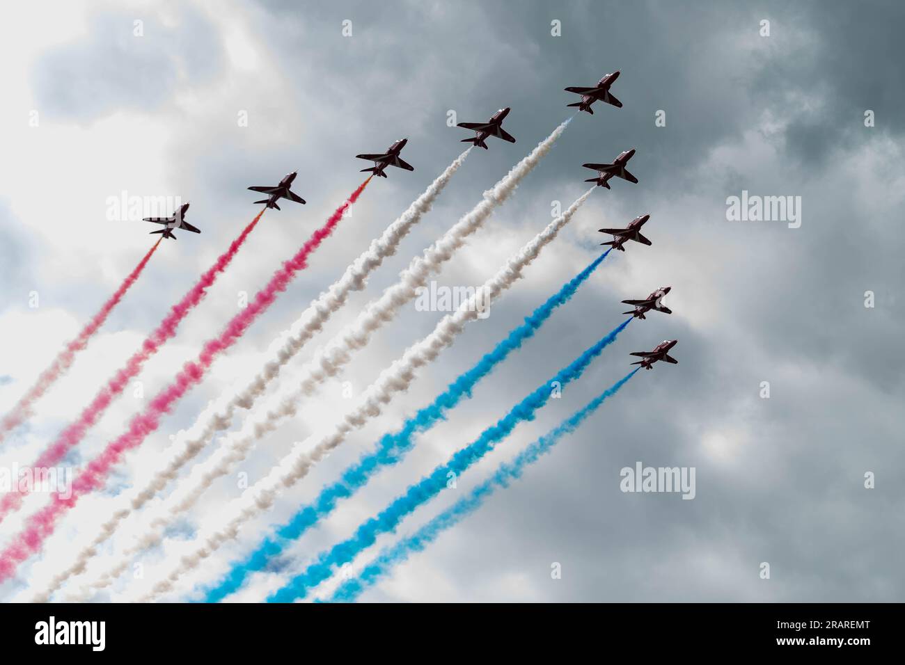 Edinburgh, Scotland. 5th July 2023. The Red Arrows fly over Edinburgh ...